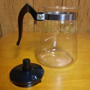 Cory | Kitchen | Vintage Cory Glass Coffee Pot With Green Flower Design ...